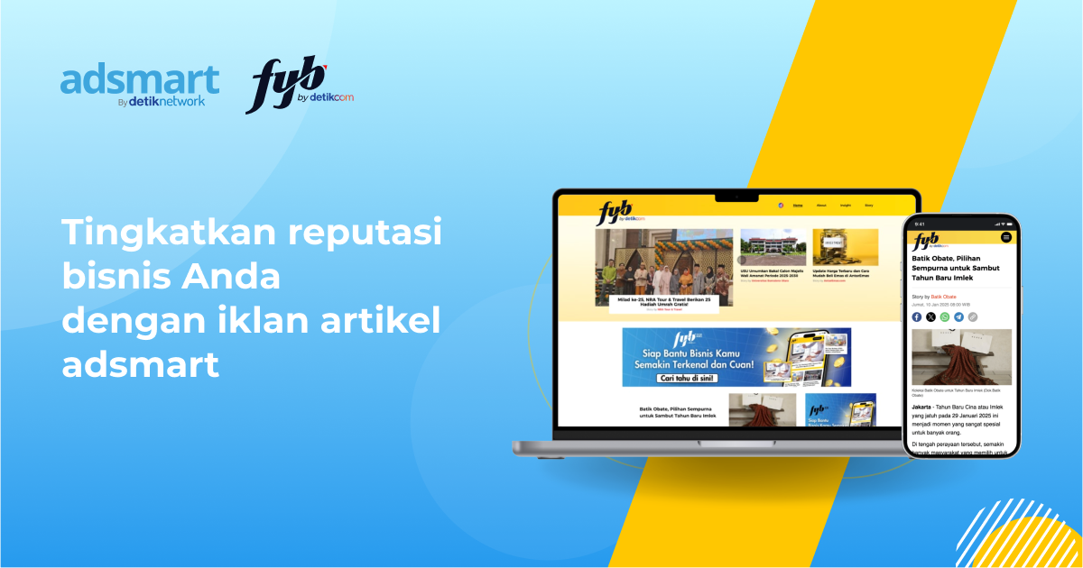 Adsmart - Pasang Iklan Artikel Promosi di FYB by detikcom